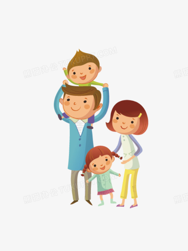 卡通三口之家PNG图片素材下载_三口之家PNG_熊猫办公