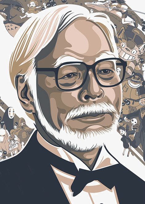 宫崎骏肖像手绘插画PNG图片素材下载_宫崎骏PNG_熊猫办公