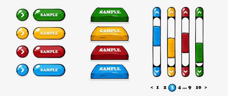 游戏ui卡通按钮PNG图片素材下载_游戏PNG_熊猫办公