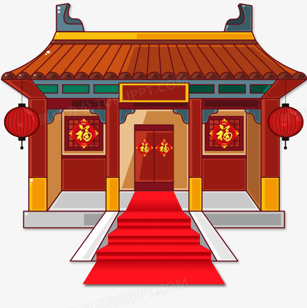 红色古代建筑PNG图片素材下载_古代建筑PNG_熊猫办公