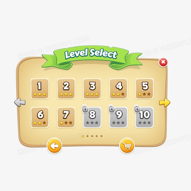 游戏关卡选项板PNG图片素材下载_游戏PNG_熊猫办公