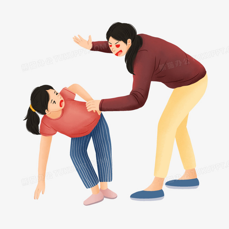 手绘插画风打孩子屁股免抠元素png图片素材下载元素png熊猫办公
