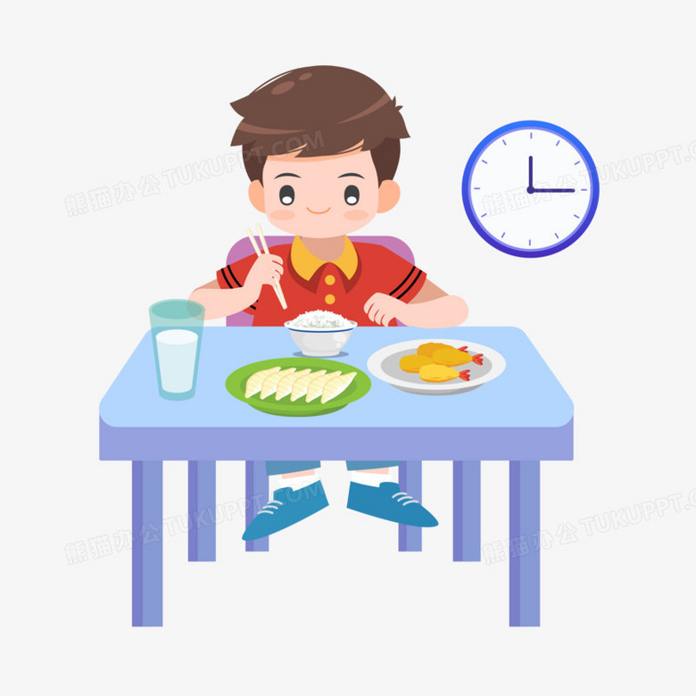 手绘卡通学生吃中饭免抠元素png图片素材下载学生png熊猫办公 