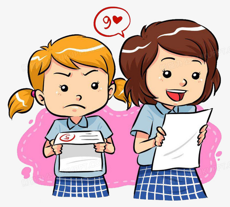 成绩好的学生和成绩差的学生PNG图片素材下载_学生PNG_熊猫办公