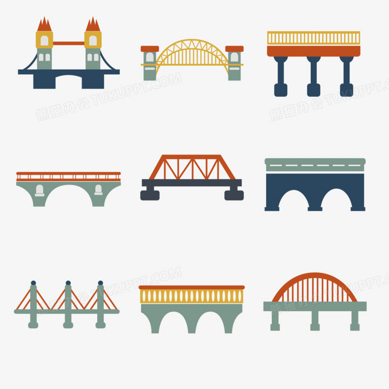 矢量卡通大桥PNG图片素材下载_矢量PNG_熊猫办公