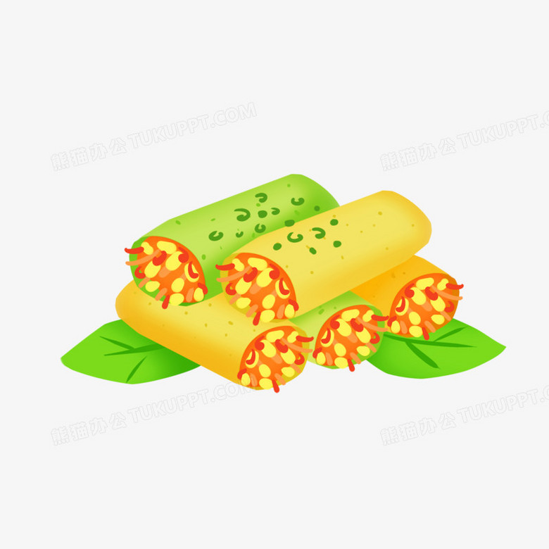 卡通手绘春卷免抠元素PNG图片素材下载_卡通PNG_熊猫办公