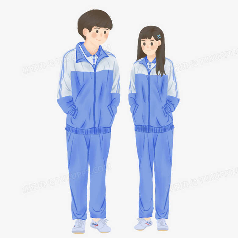 卡通手绘男同学和女同学PNG图片素材下载_卡通PNG_熊猫办公