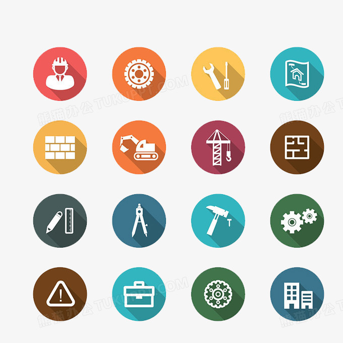 矢量建筑工地小图标PNG图片素材下载_矢量图标PNG_熊猫办公