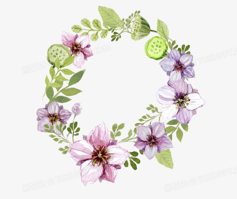 花型边框PNG图片素材下载_边框PNG_熊猫办公