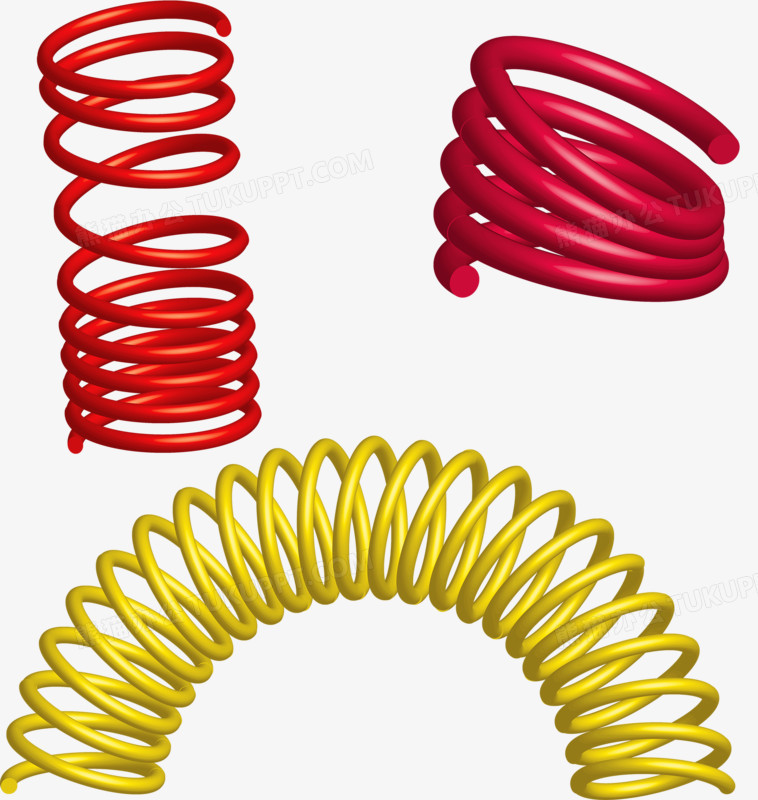 三个弹簧PNG图片素材下载_弹簧PNG_熊猫办公