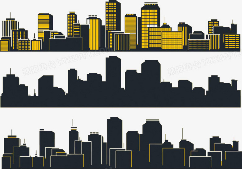 城市剪影PNG图片素材下载_剪影PNG_熊猫办公