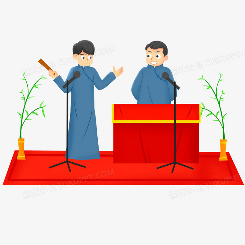 卡通手绘相声表演场景png图片素材下载素材png熊猫办公