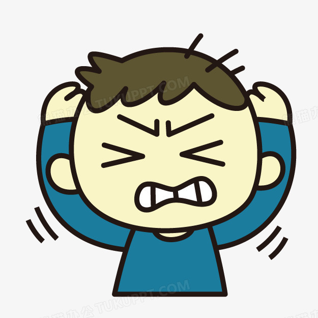 卡通男孩抓狂PNG图片素材下载_卡通男孩PNG_熊猫办公