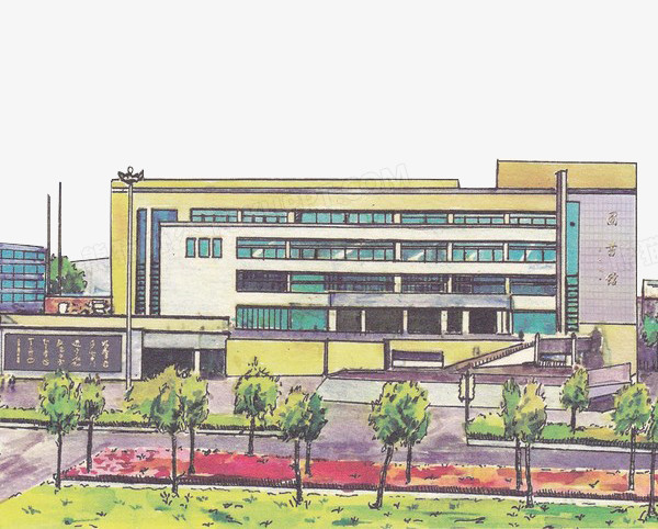 卡通手绘学校图书馆PNG图片素材下载_手绘PNG_熊猫办公