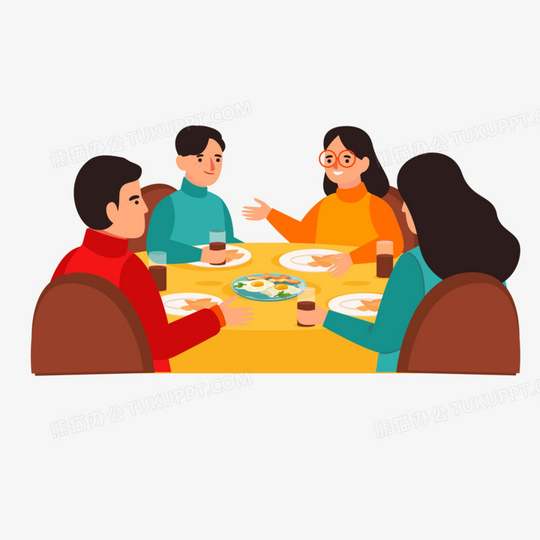 手绘矢量团建聚餐免抠PNG图片素材下载_手绘PNG_熊猫办公