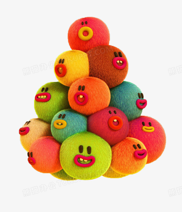 羊毛毡毛球娃娃PNG图片素材下载_毛毡PNG_熊猫办公