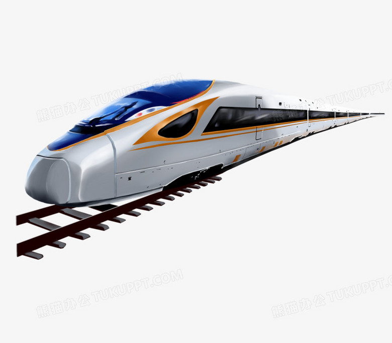 手绘插画写实风复兴号高铁PNG图片素材下载_高铁PNG_熊猫办公