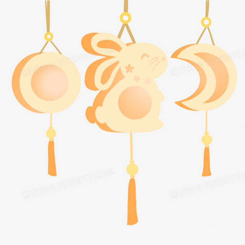 手绘兔子灯笼挂饰PNG图片素材下载_灯笼PNG_熊猫办公