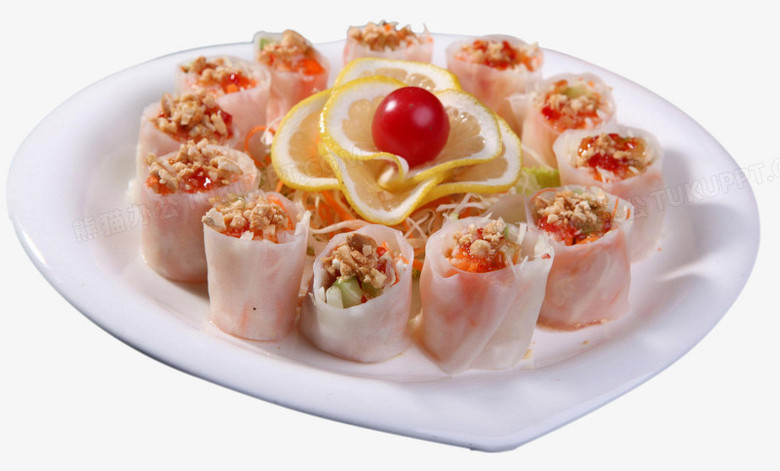 一盘春卷PNG图片素材下载_春卷PNG_熊猫办公