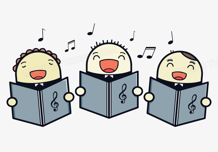 唱歌的卡通人物PNG图片素材下载_人物PNG_熊猫办公