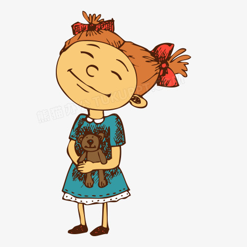 卡通小女孩PNG图片素材下载_卡通PNG_熊猫办公