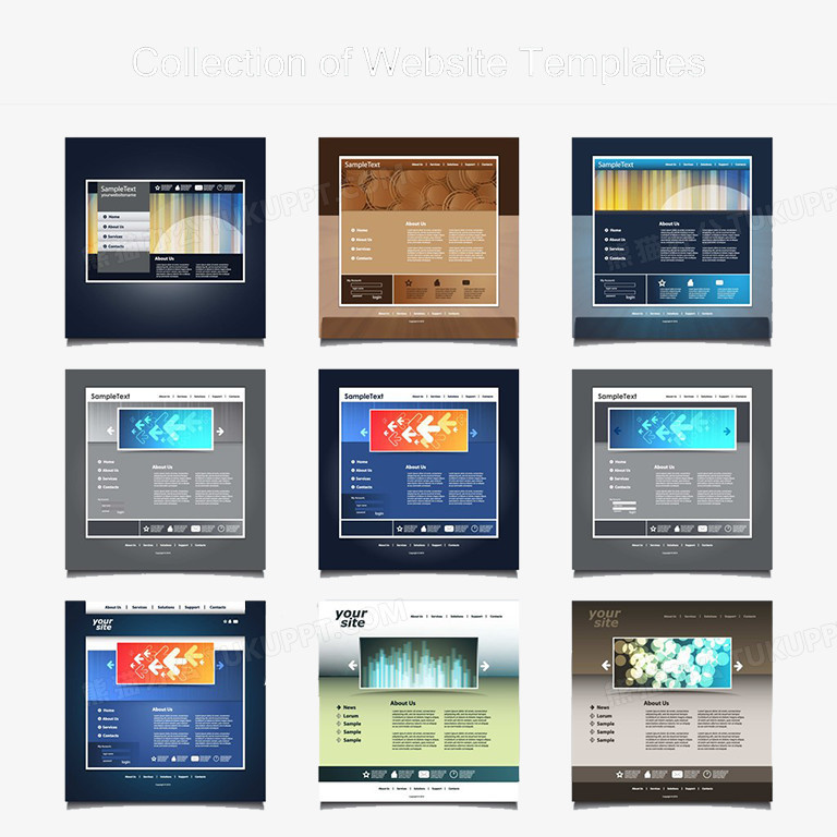 商务商业网站背景PNG图片素材下载_网站PNG_熊猫办公