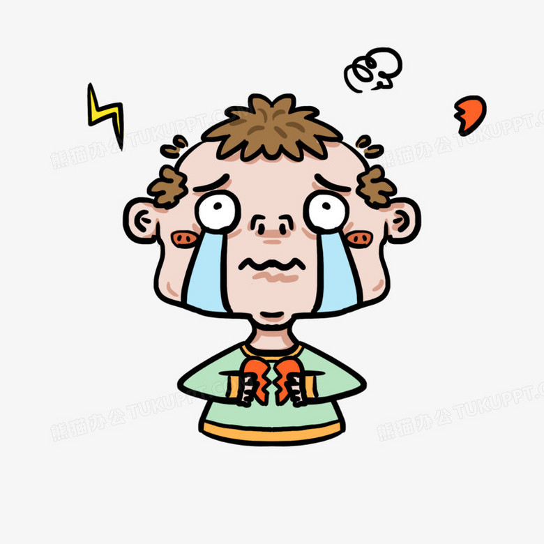 卡通手绘男子崩溃表情包元素png图片素材下载 手绘png 熊猫办公