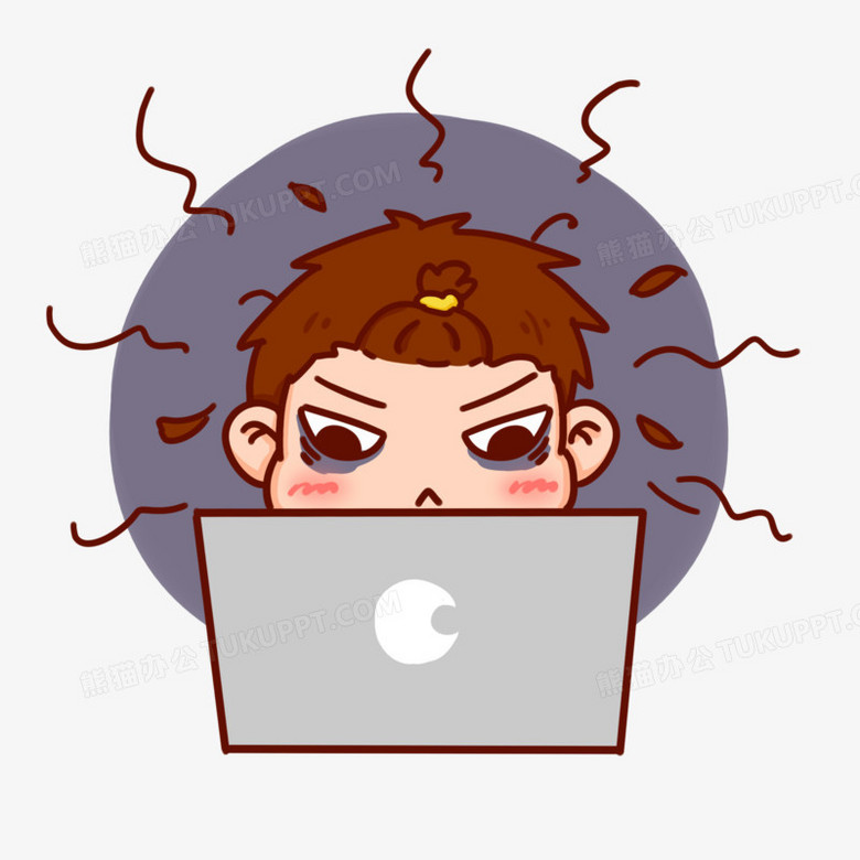 卡通手绘可爱程序员熬夜表情包元素png图片素材下载可爱png熊猫办公