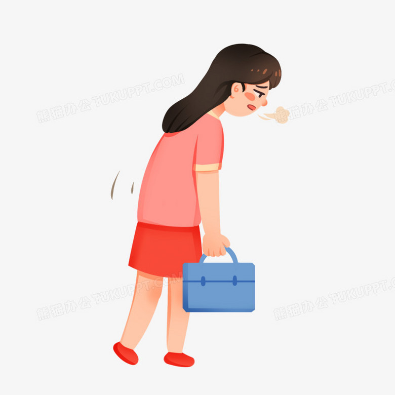 手绘卡通疲惫的打工人下班免抠PNG图片素材下载_手绘PNG_熊猫办公