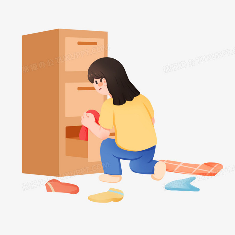 手绘卡通翻东西背影免抠PNG图片素材下载_素材PNG_熊猫办公