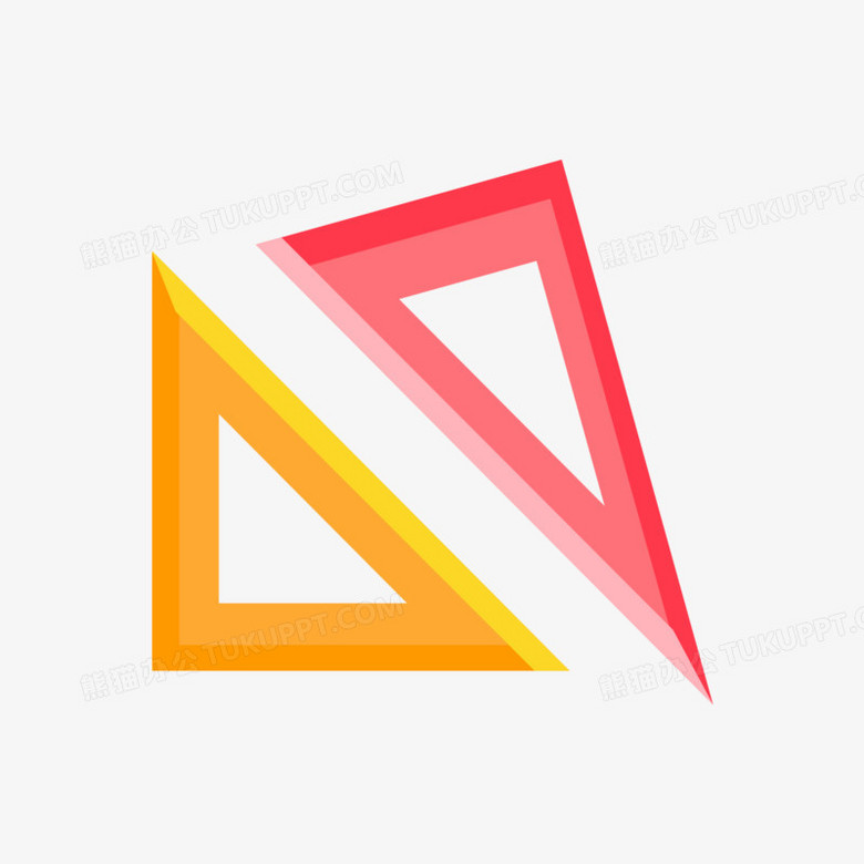 一组卡通手绘学习用品套图合集之三角尺PNG图片素材下载_卡通PNG_熊猫办公