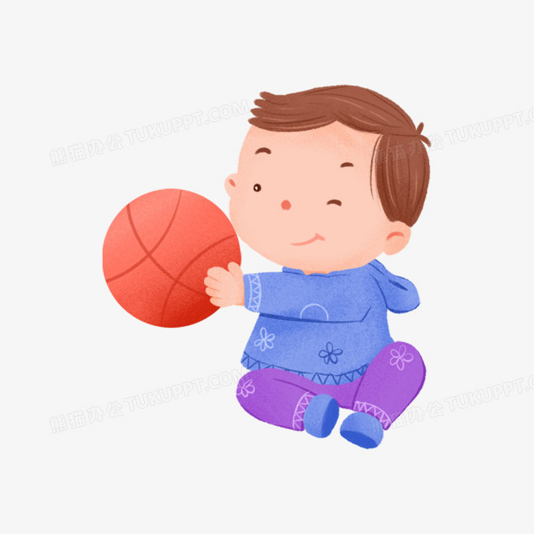 卡通手绘儿童男孩玩球元素PNG图片素材下载_手绘PNG_熊猫办公