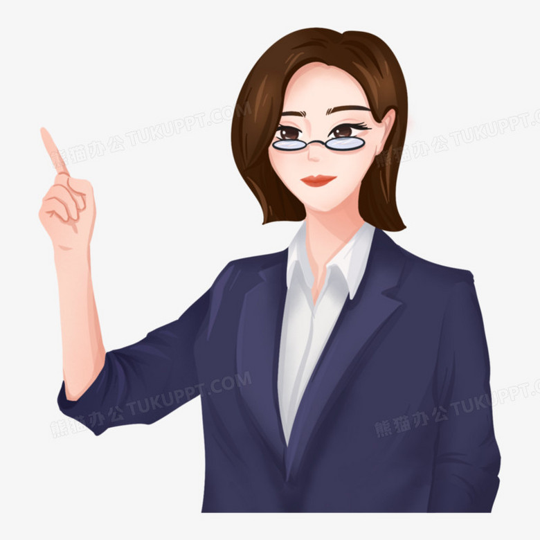 手绘插画班主任手指免抠元素PNG图片素材下载_手绘PNG_熊猫办公