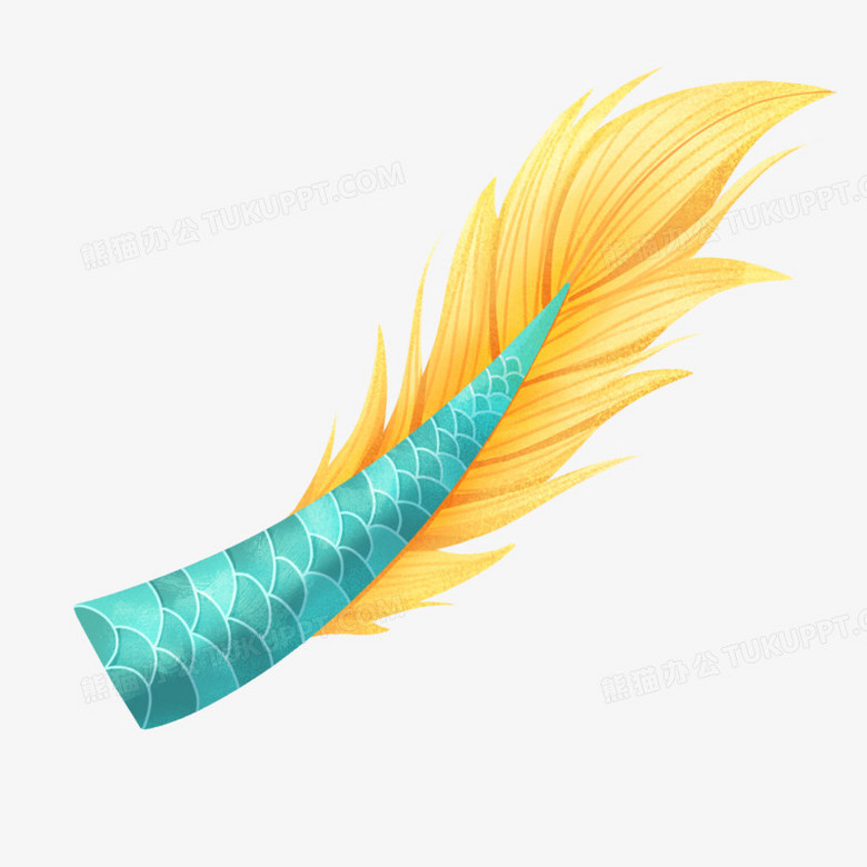 卡通手绘插画龙尾PNG图片素材下载_插画PNG_熊猫办公