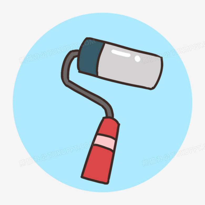 一组手绘卡通装修图标之刷子免抠元素PNG图片素材下载_卡通PNG_熊猫办公