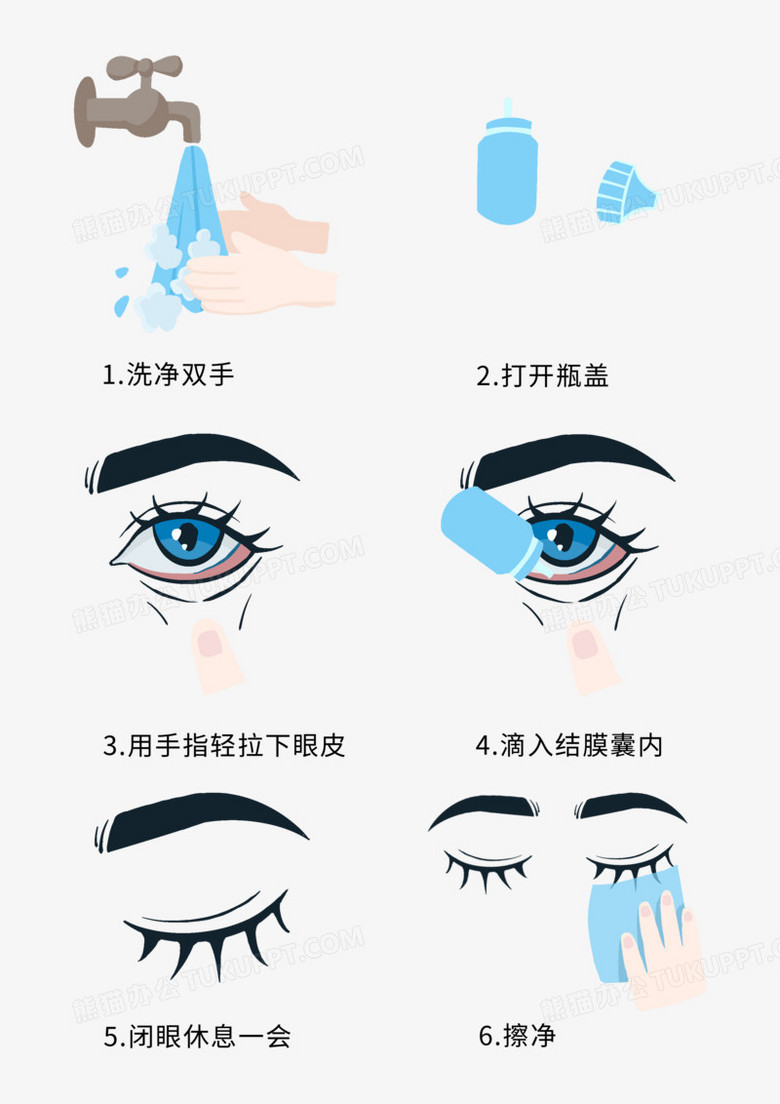一组正确使用滴眼药水套图合集元素PNG图片素材下载_正确PNG_熊猫办公