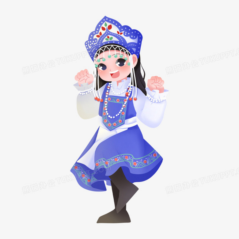 五十六个民族之俄罗斯族女生免抠元素PNG图片素材下载_民族PNG_熊猫办公