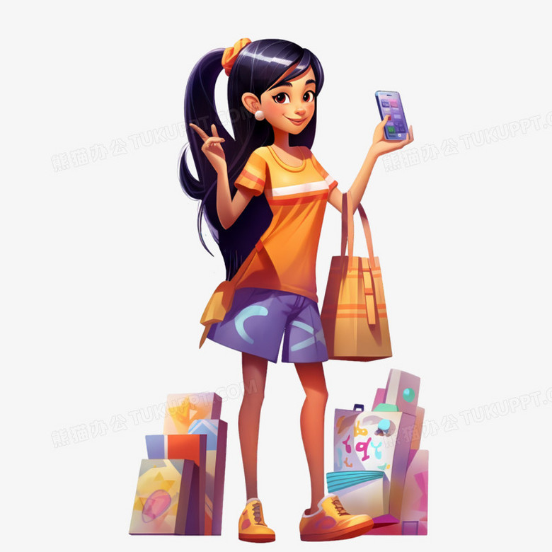 手机购物618电商购物节3d人物元素PNG图片素材下载_人物PNG_熊猫办公