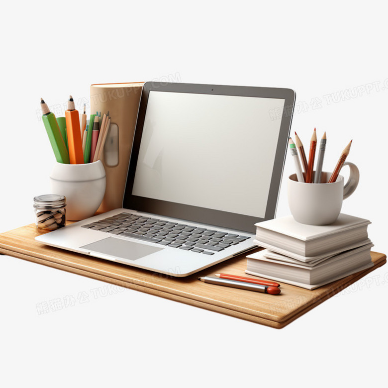 3d办公设备电脑桌面办公室元素PNG图片素材下载_办公室PNG_熊猫办公