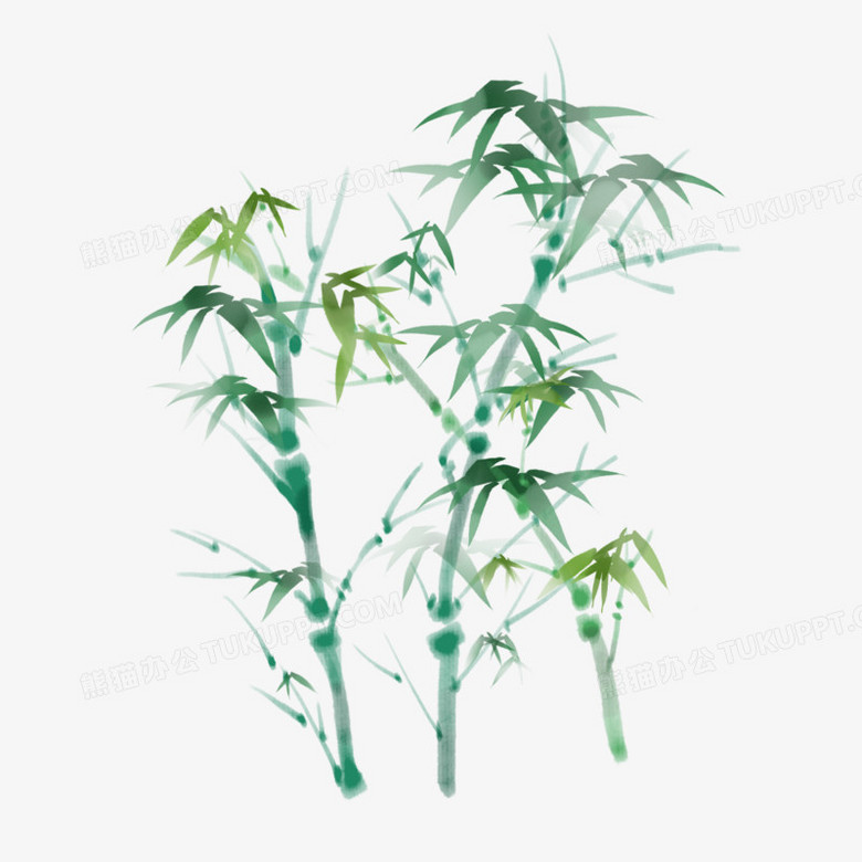 国风古代水墨绿竹PNG图片素材下载_水墨PNG_熊猫办公