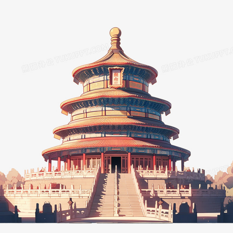 中国天坛古代建筑地标元素PNG图片素材下载_元素PNG_熊猫办公