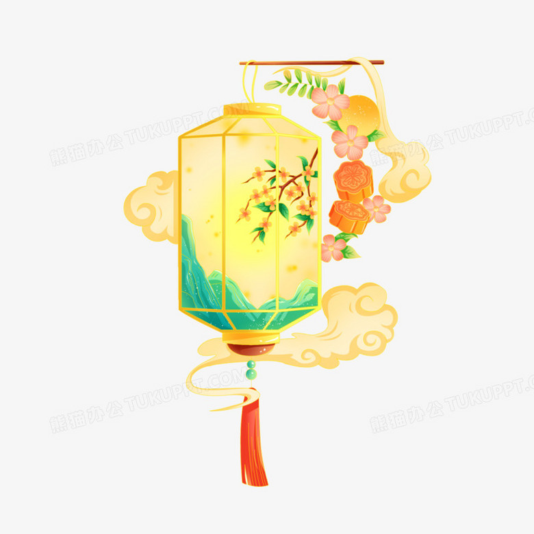 手绘国潮手提灯笼免抠PNG图片素材下载_素材PNG_熊猫办公