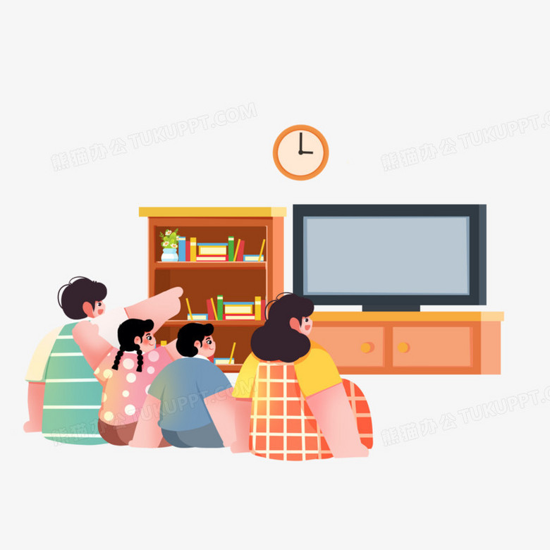 一家人在客厅开心看电视png图片素材下载开心png熊猫办公