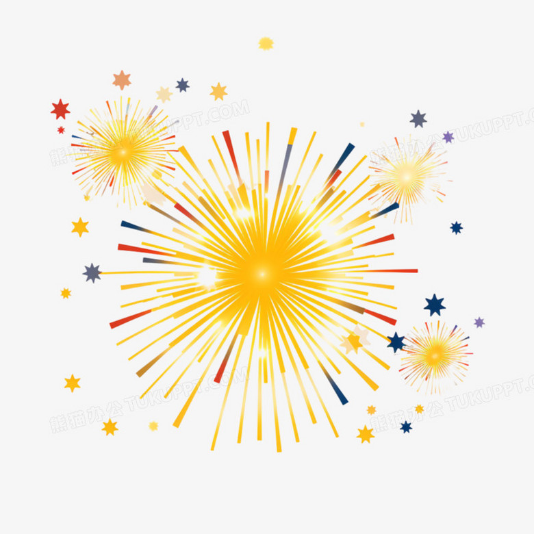 卡通烟花四射免抠元素PNG图片素材下载_烟花PNG_熊猫办公