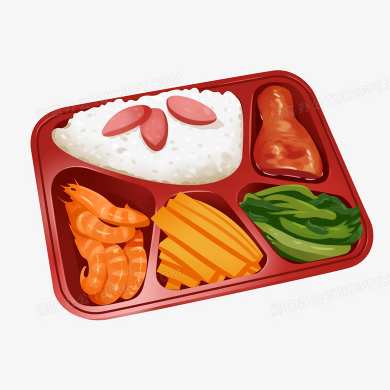 手绘插画风盒饭元素PNG图片素材下载_盒饭PNG_熊猫办公