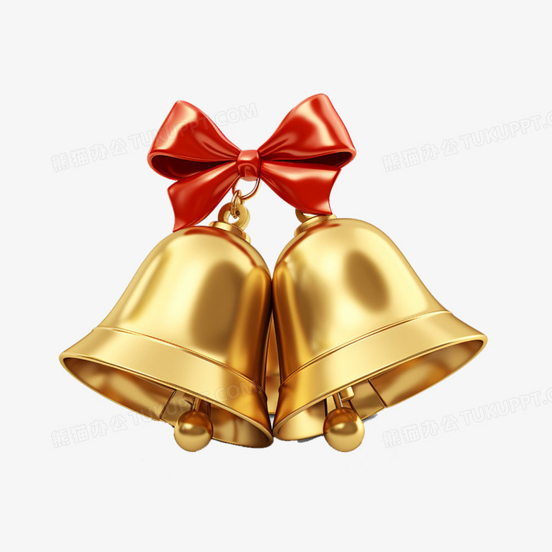 3d立体圣诞铃铛免抠元素PNG图片素材下载_元素PNG_熊猫办公