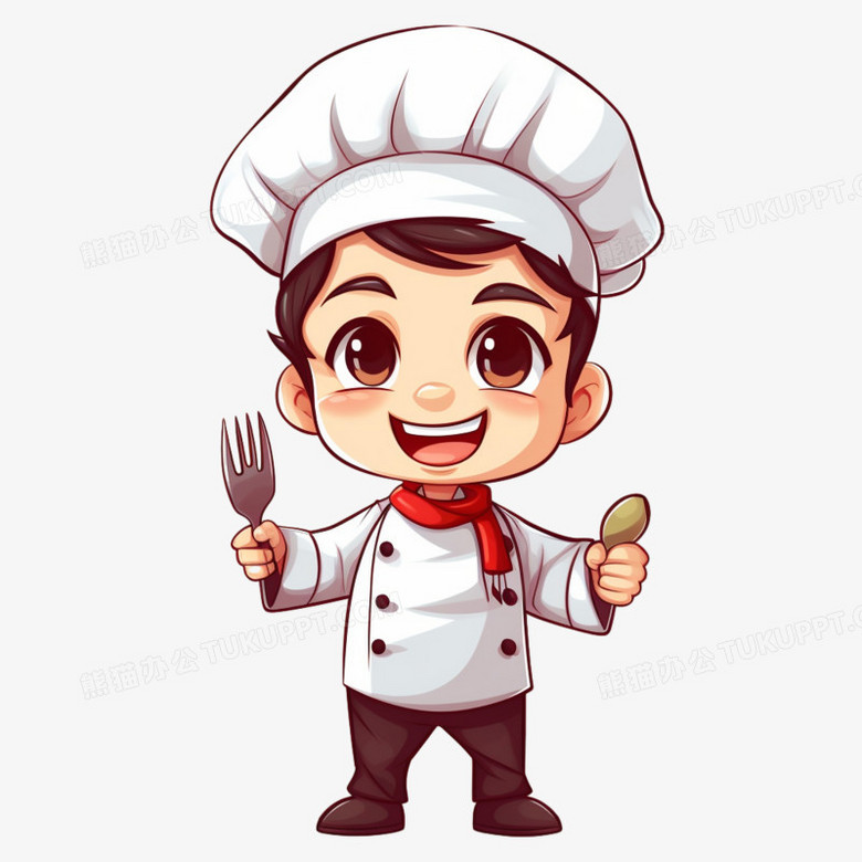 q版卡通风可爱通用厨师免抠元素PNG图片素材下载_元素PNG_熊猫办公
