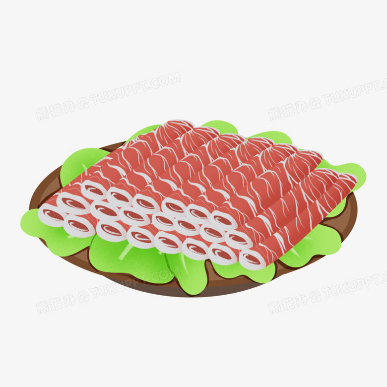 手绘肥牛牛肉卷免抠png图片素材下载手绘png熊猫办公