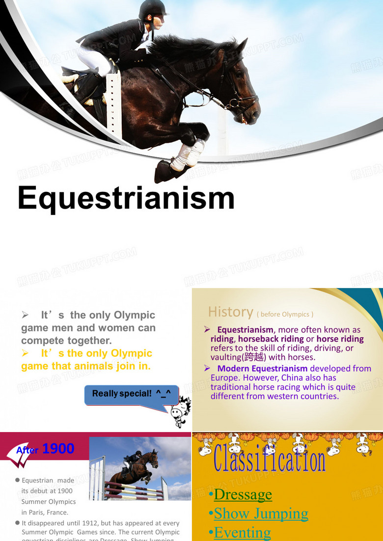 equestrianism马术英文PPT模板下载_编号qykayaeq_熊猫办公