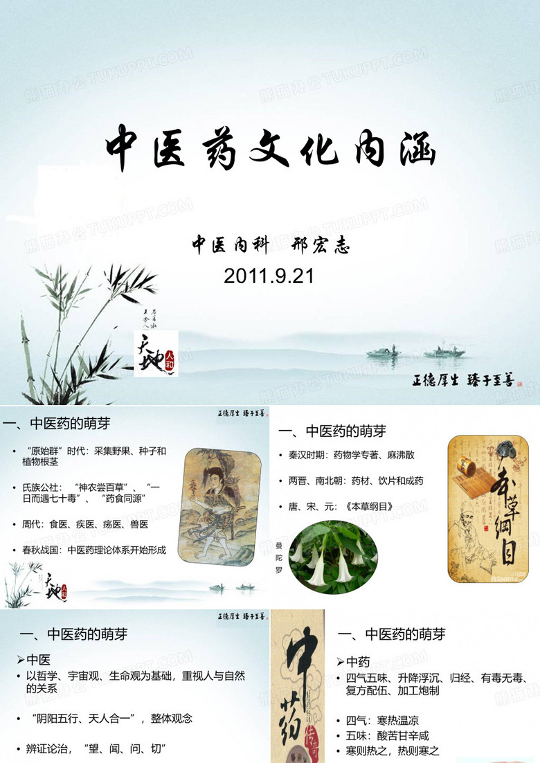 中医药文化内涵PPT模板下载_编号qzbjpakz_熊猫办公